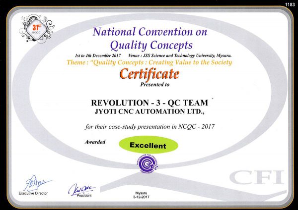 2nd prize at national convention on quality concepts held at Mysuru ...